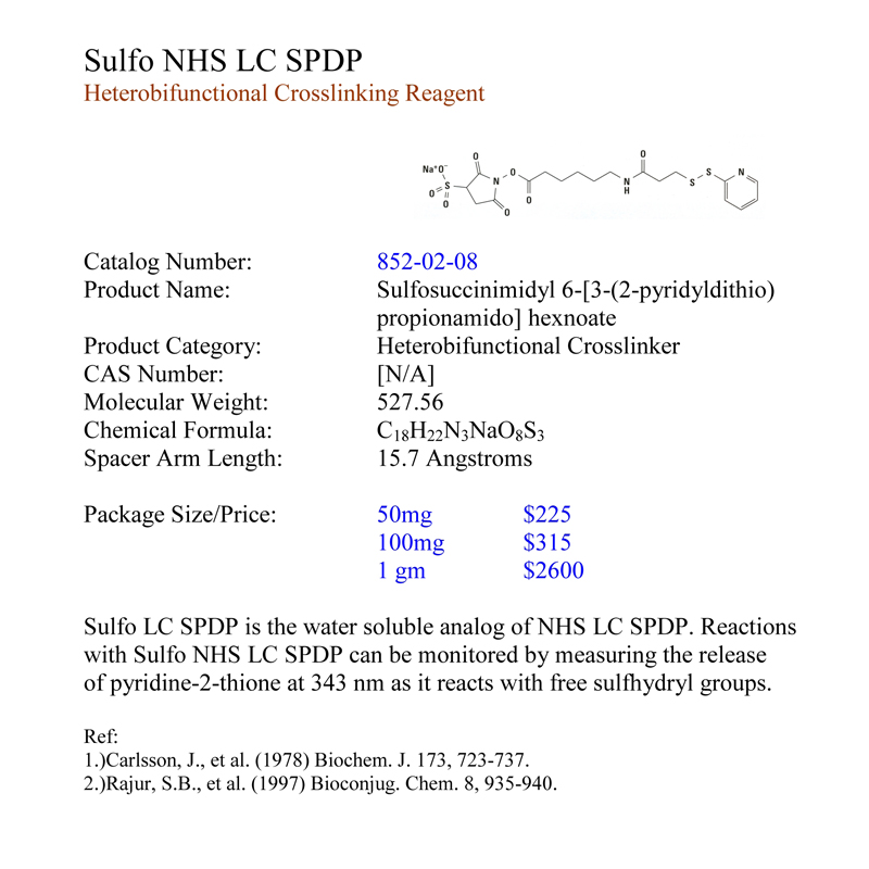 Xlink Bio Science, Morristown, TN, SULFO NHS LC SPDP
